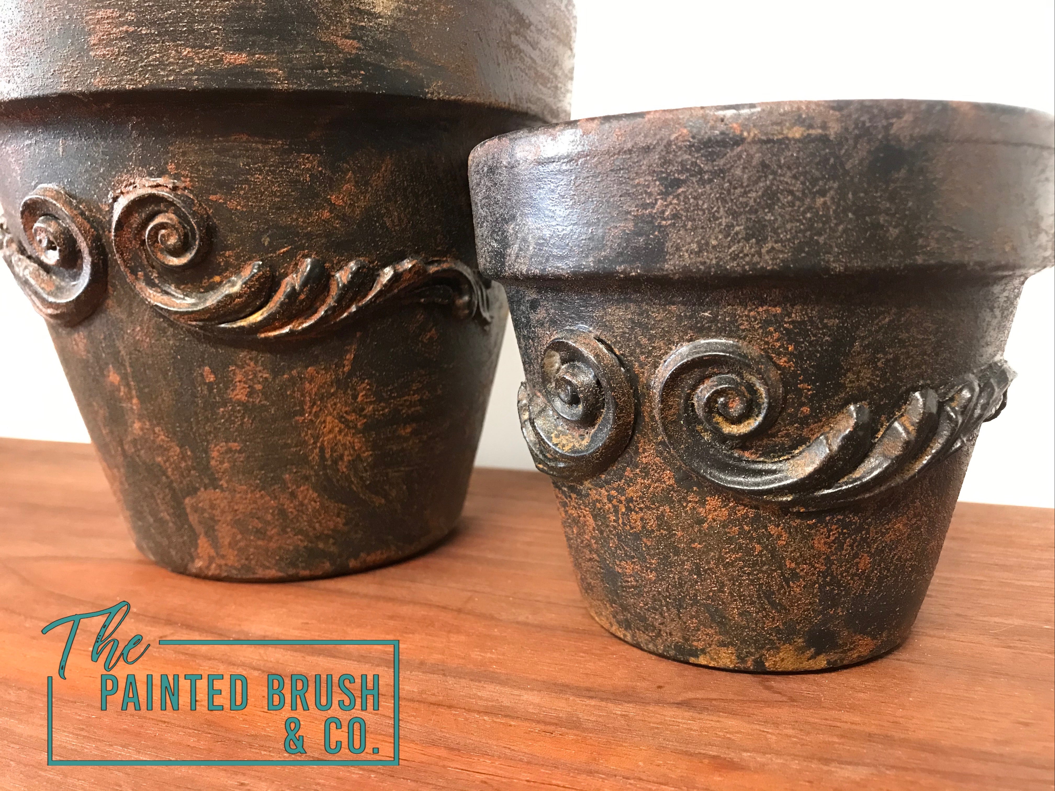 Set of Rusted Pots – The Painted Brush & Co.